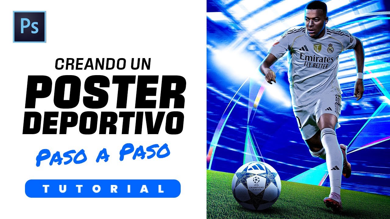 ⚽️ Photoshop Tutorial | Diseño Deportivo Mbappé Paso a Paso | Sports ...