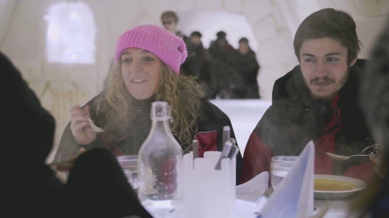 SnowRestaurant inside SnowCastle of Kemi - YouTube