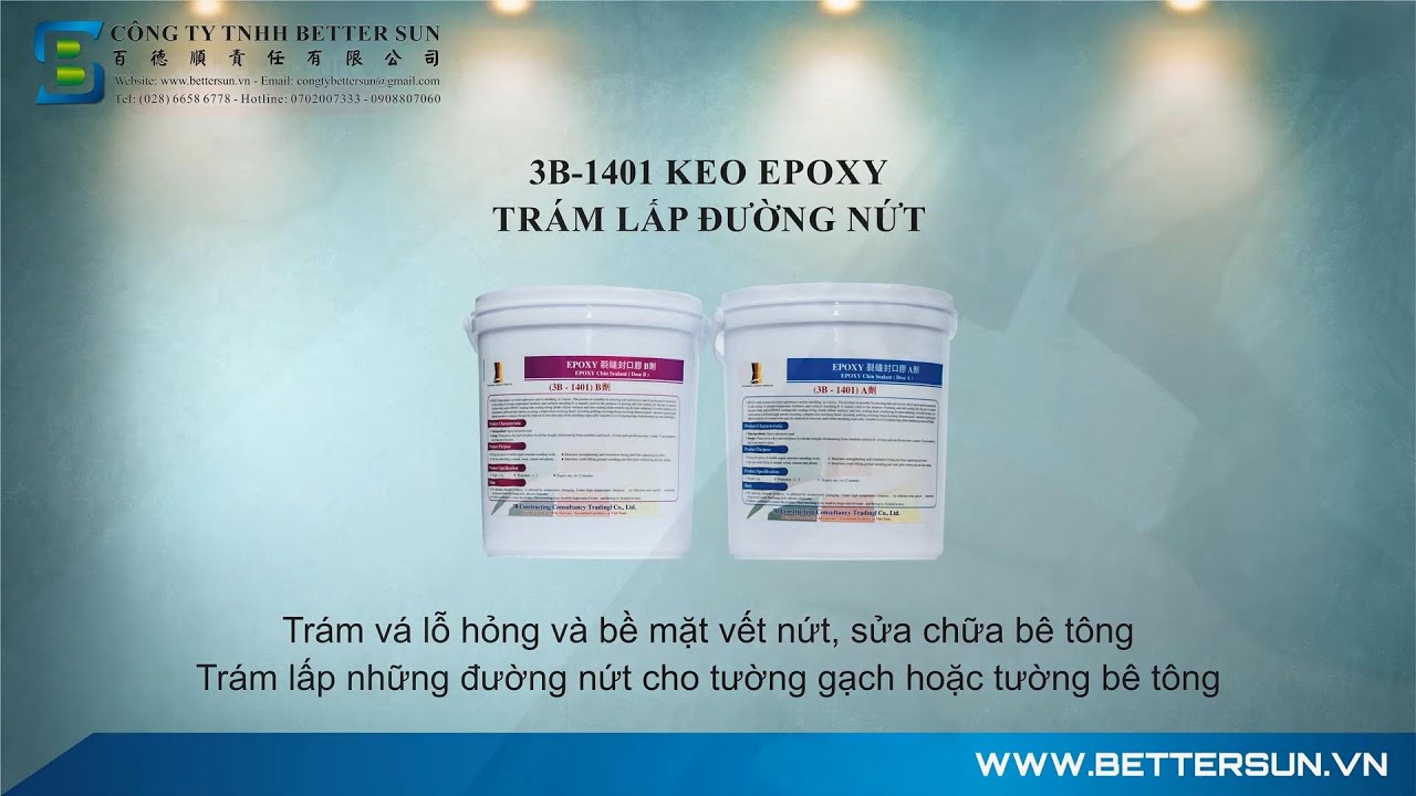 3B-1401 Keo Epoxy Trám Lấp Đường Nứt - YouTube
