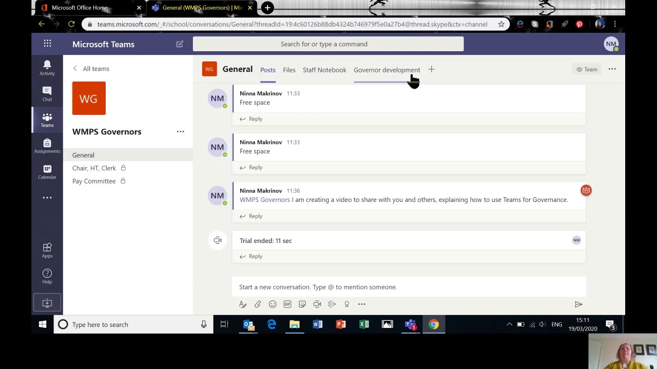 Microsoft Teams: other useful functions for governors - YouTube