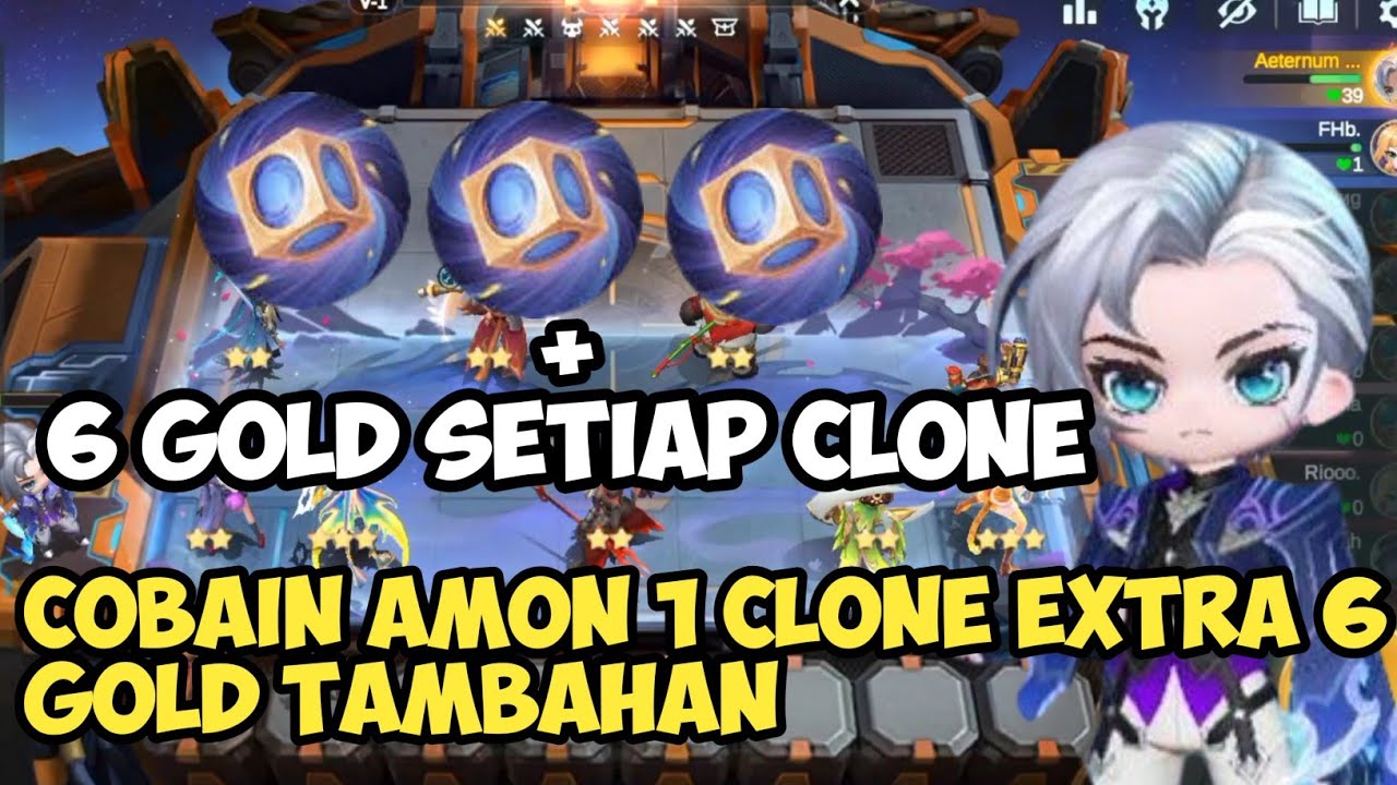 COMANDER AMON DAPET 6 GOLD TAMBAHAN SETIAP CLONE !! MAGIC CHESS GOGO ...