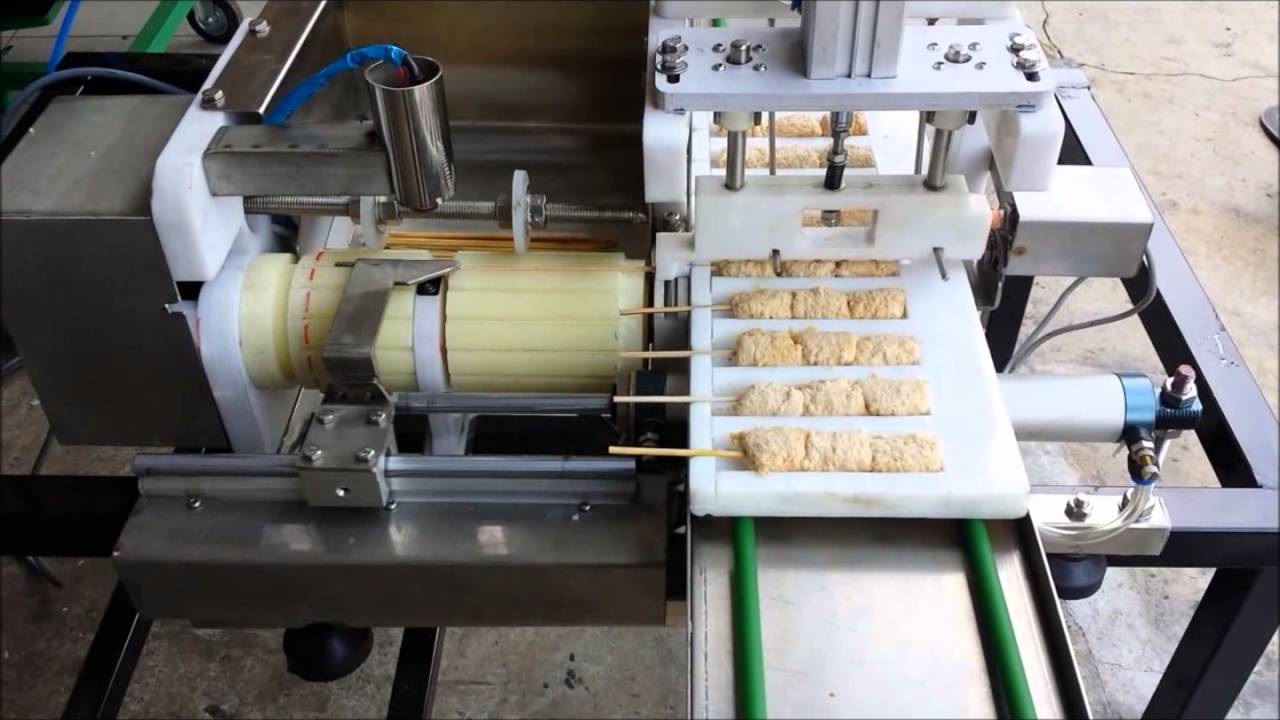 SM 1200 Satay Machine/ mesin cucuk satay - YouTube