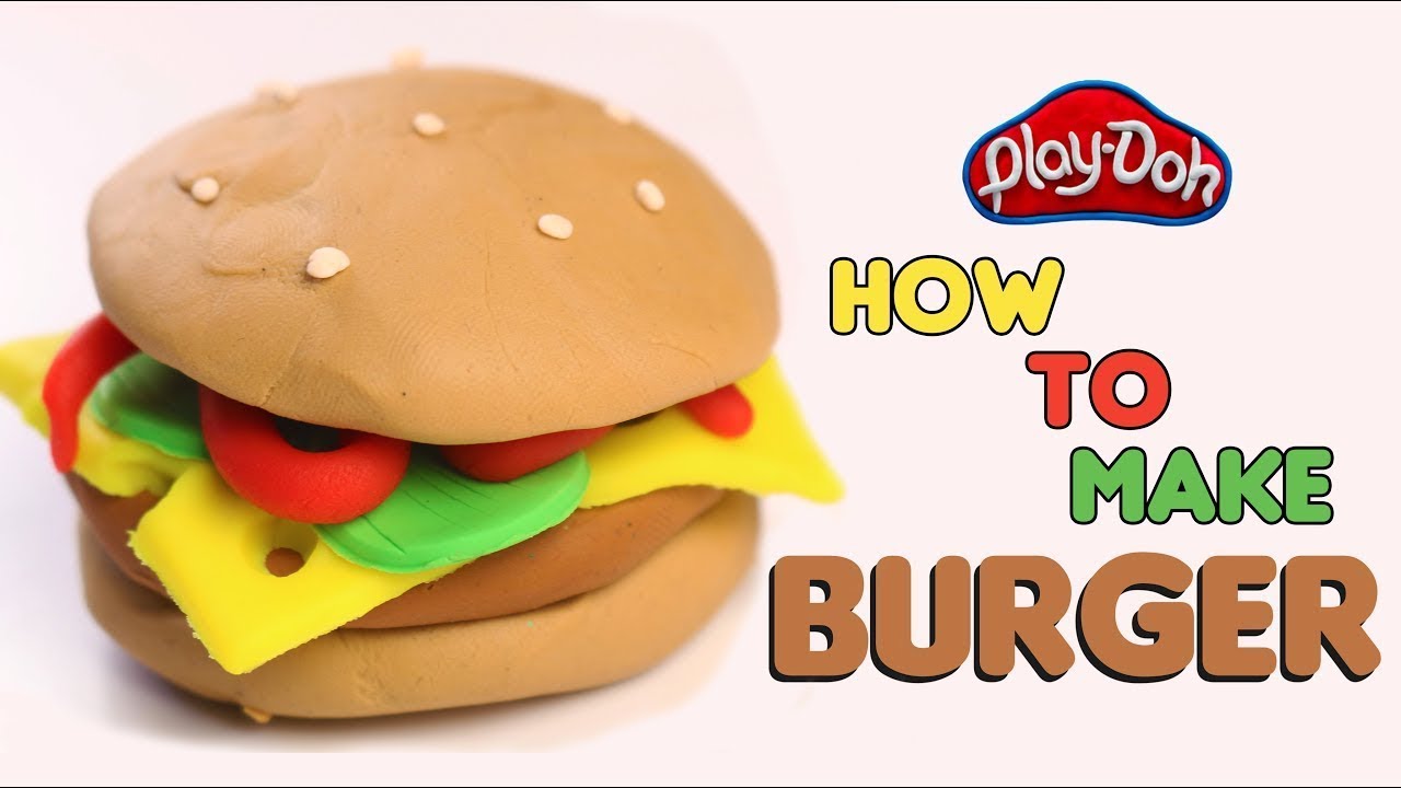 How to Make Burger With Play Doh Colors For Kids + More Learning Videos ...