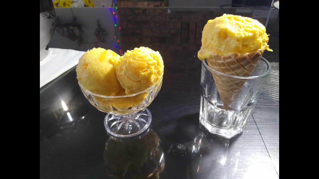 COMO HACER NIEVE DE MANGO EN BATIDORA - YouTube