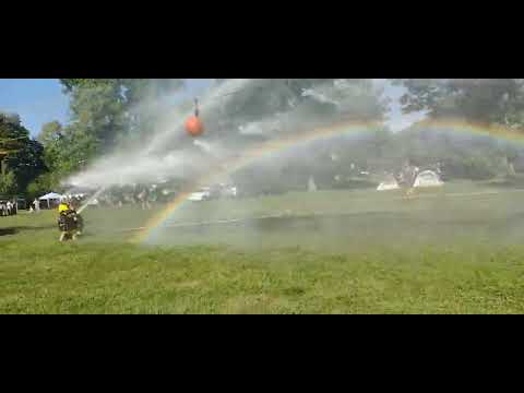 firefighters make a rainbow - YouTube