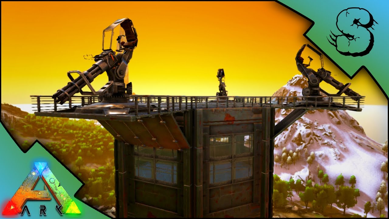 BASE DEFENCE TOWER! | MINIGUNS! | Ark: Survival Evolved [S2E53] - YouTube