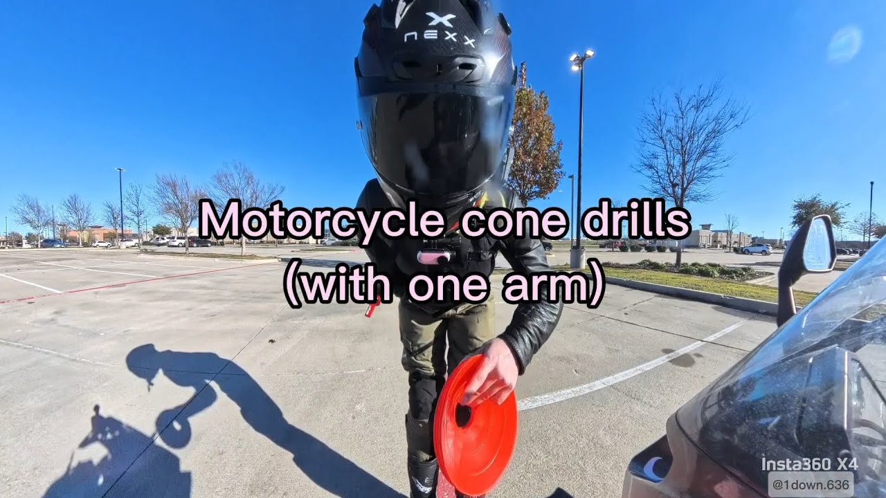 Motorcycle cone drills on a ZX6R with Brachial Plexus paralysis - YouTube