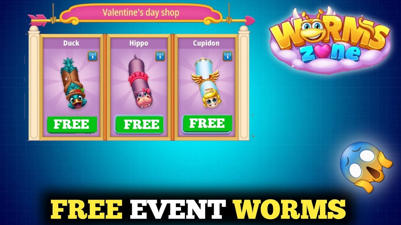 FREE EVENT WORMS in worm zone.io 😱 | Duck, Hippo, Cupidon worm in worm zone.io | duck worm game ...