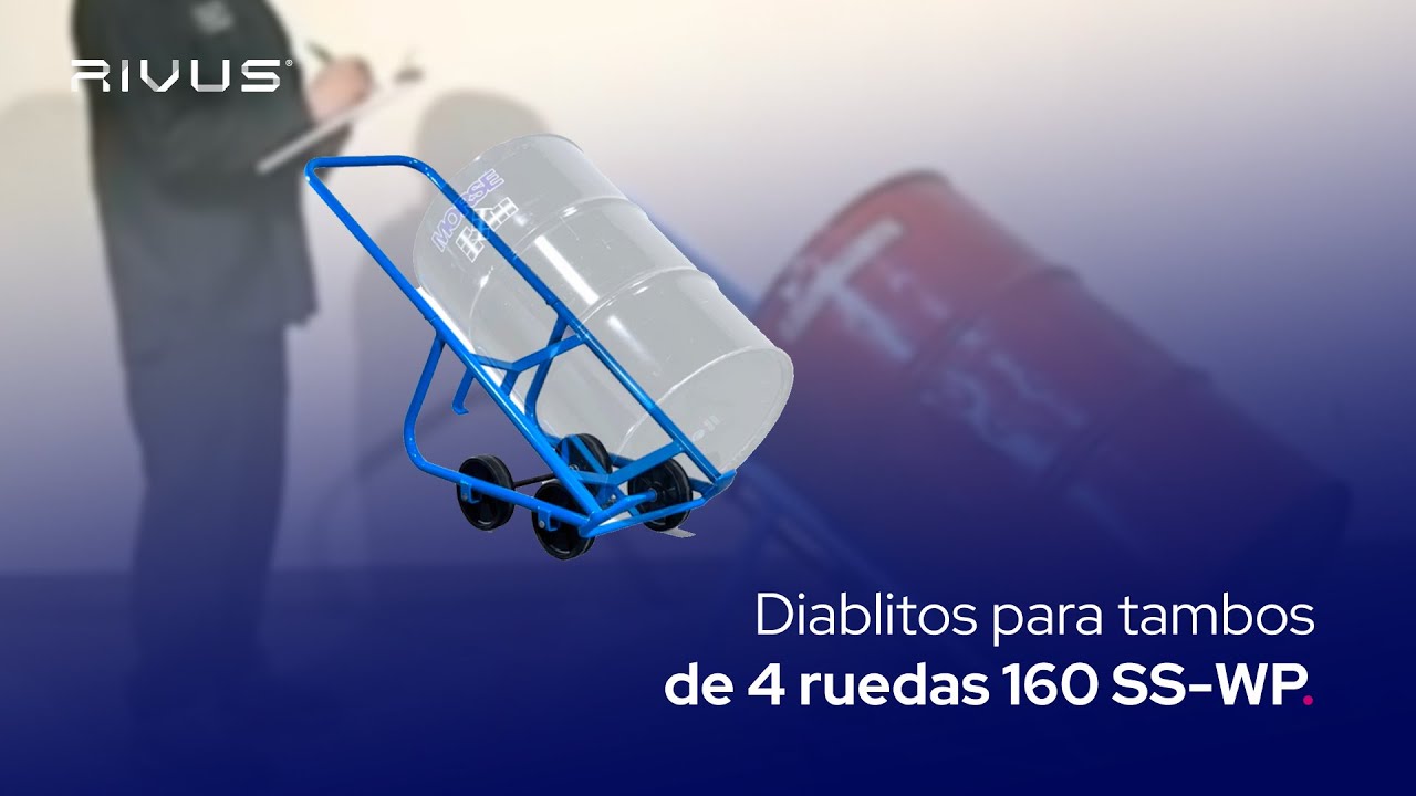 Diablitos para tambos de 4 ruedas de acero inoxidable modelo 160-SS-WP ...