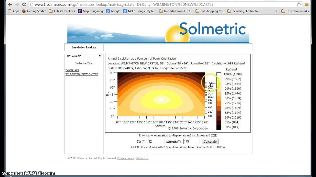 Using Solmetric's Tilt and Orientation Factor Lookup Tool - YouTube