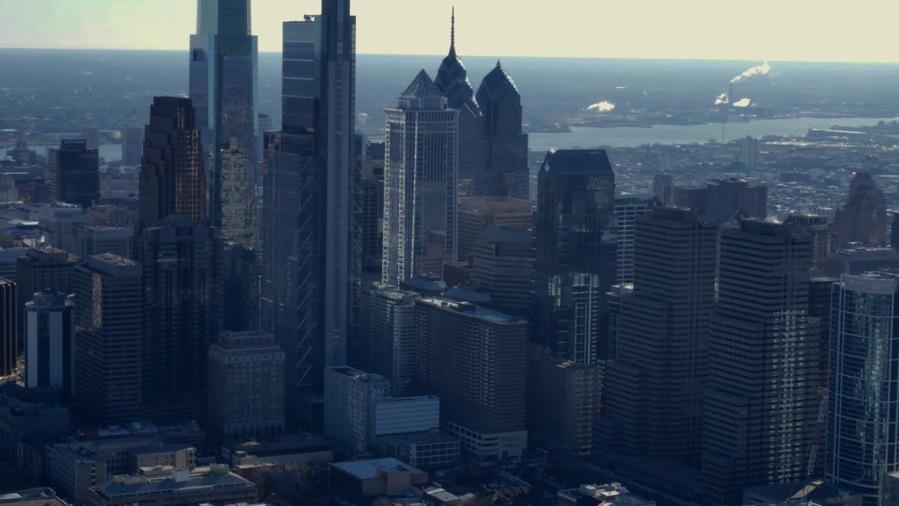 Aerial view of Phildelphia skyline - YouTube