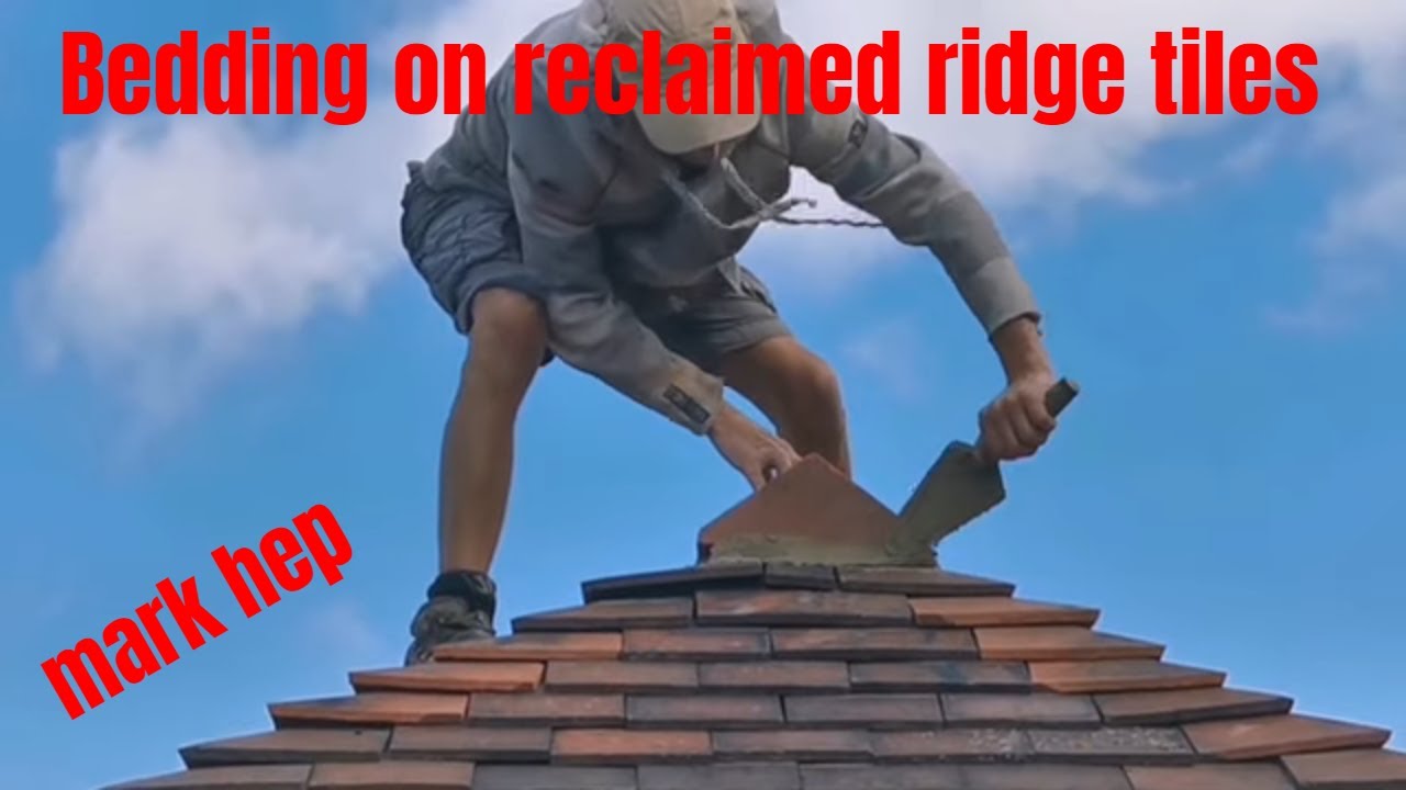 Bedding on reclaimed ridge tiles - YouTube