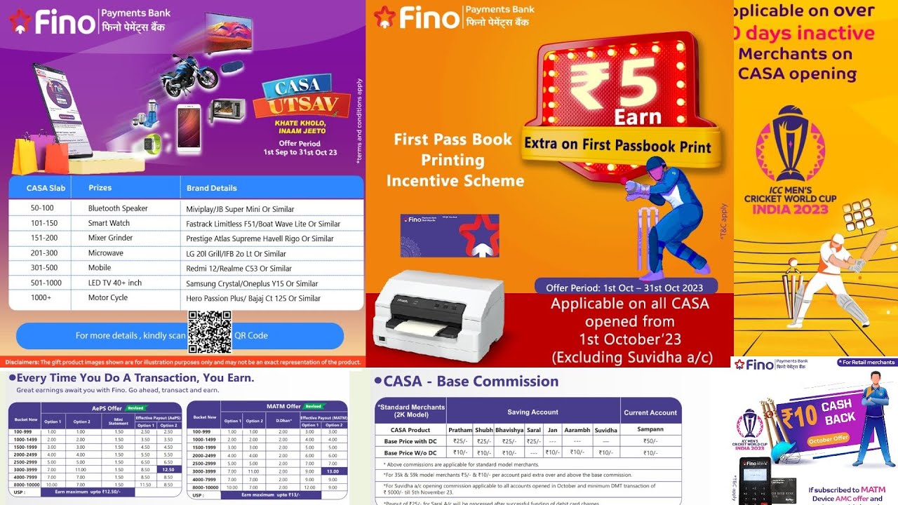 Fino Payments Bank October 2023 Commission Brochure Merchant | fino ...