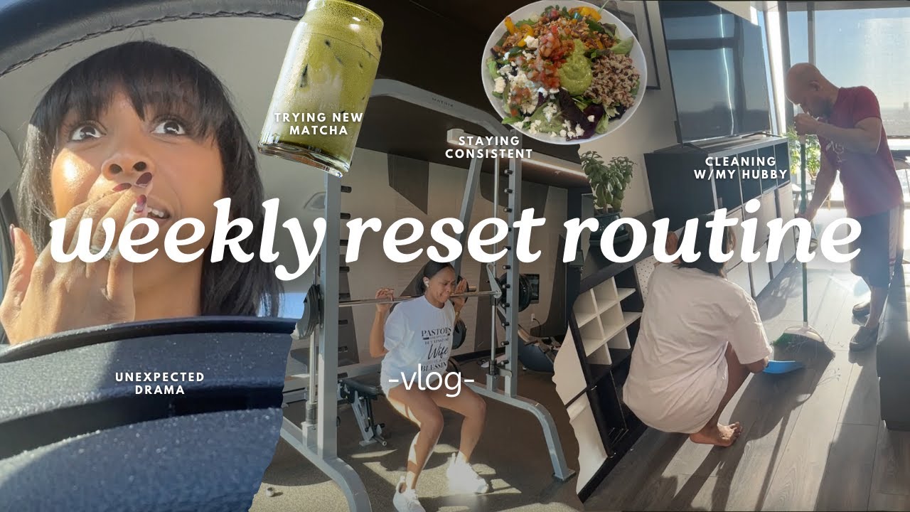 Weekly reset routine, cleaning w/my husband, grocery shopping, habits to stay consistent - YouTube