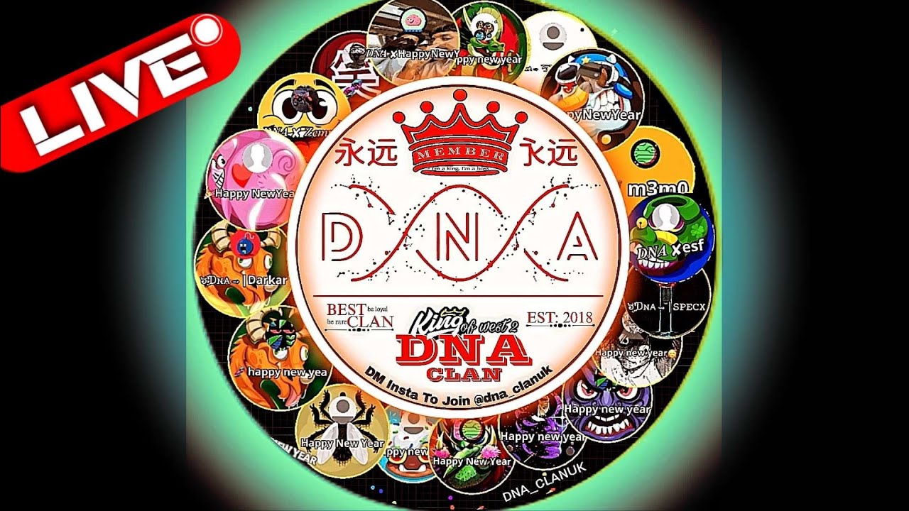 DNA#4k | DNA CLAN Live ️‍🔥| AGAR.IO LIVE | JOIN DISCORD BIGGEST CLAN IN ...