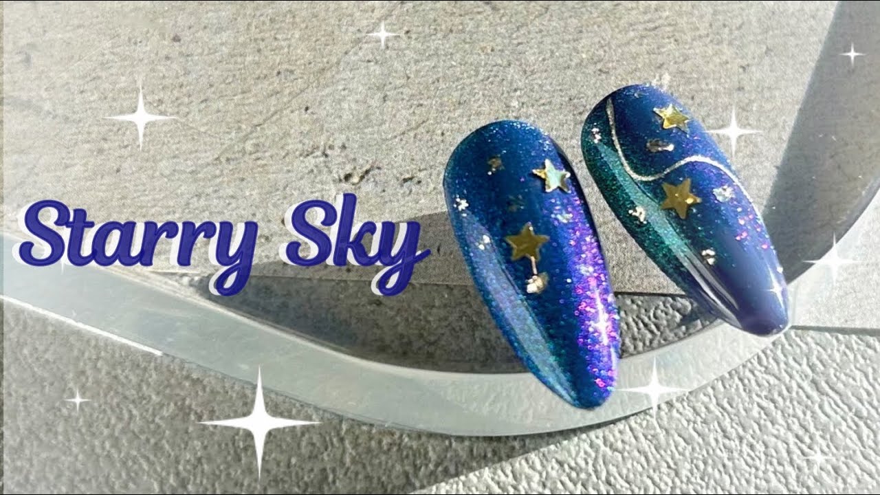 Starry Sky nail art / tutorial - YouTube