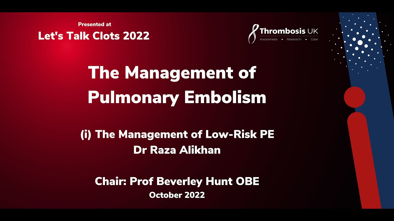Management of low-risk PE - YouTube