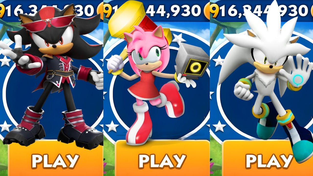 Sonic Dash - Idol shadow vs Amy vs Silver - All Characters Unlocked ...