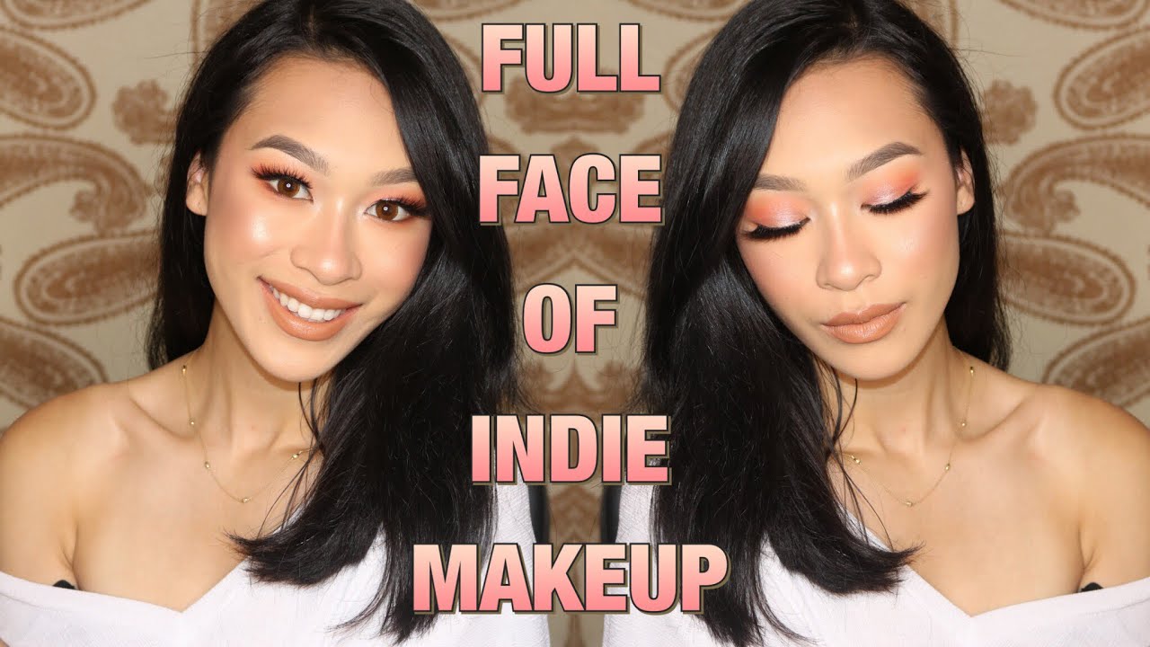 FULL FACE OF INDIE BRAND MAKEUP! - YouTube