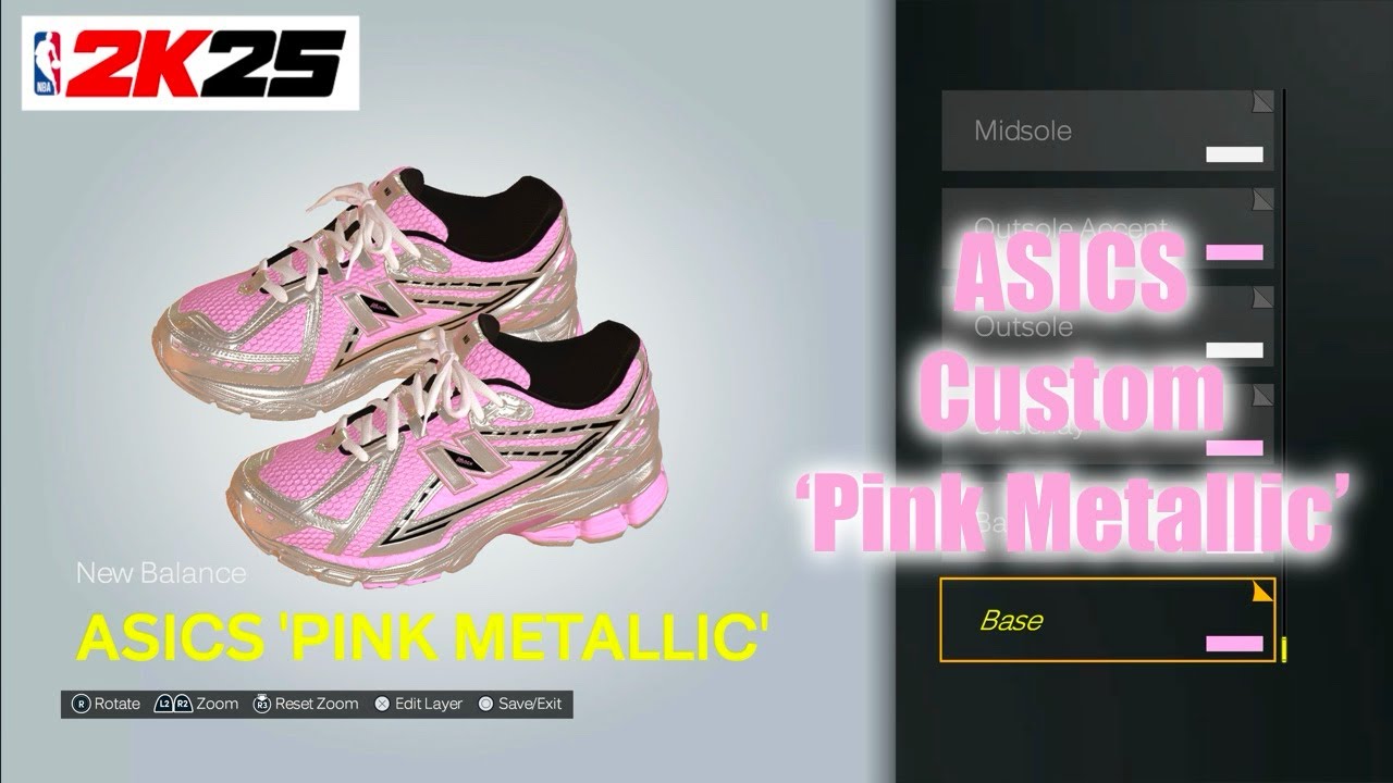 NBA 2K25 Shoe Creator - ASICS Custom Pink Metallic - YouTube