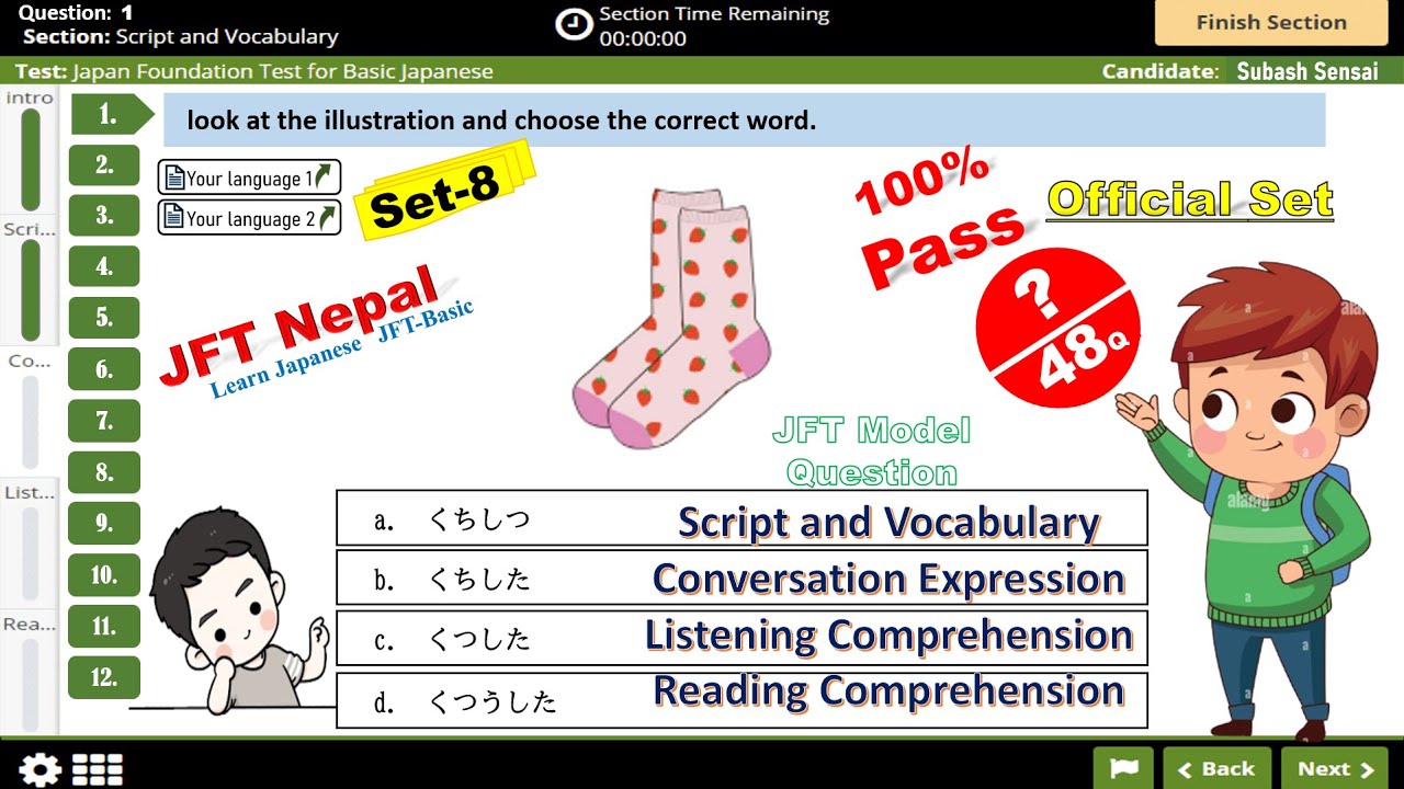 JFT Model Question | Set-8 | letter and Vocabulary || Expression ...