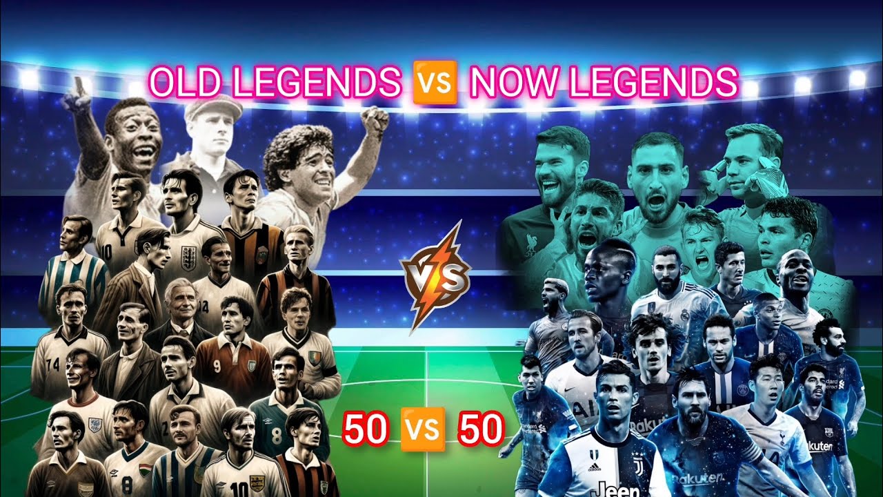 50 OLD LEGENDS 🆚 50 NOW LEGENDS.⚽🏆 - YouTube