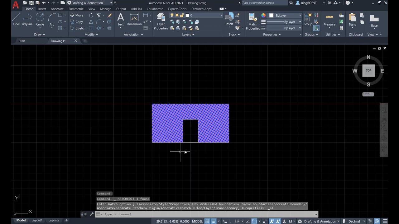 AutoCAD 2021 Tutorial: how to edit hatch ? - YouTube