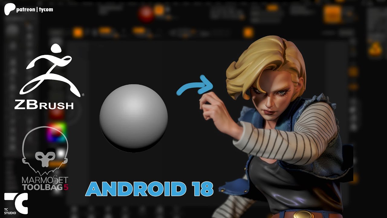 Zbrush-Marmoset | Making an Android 18 from DragonBall - YouTube