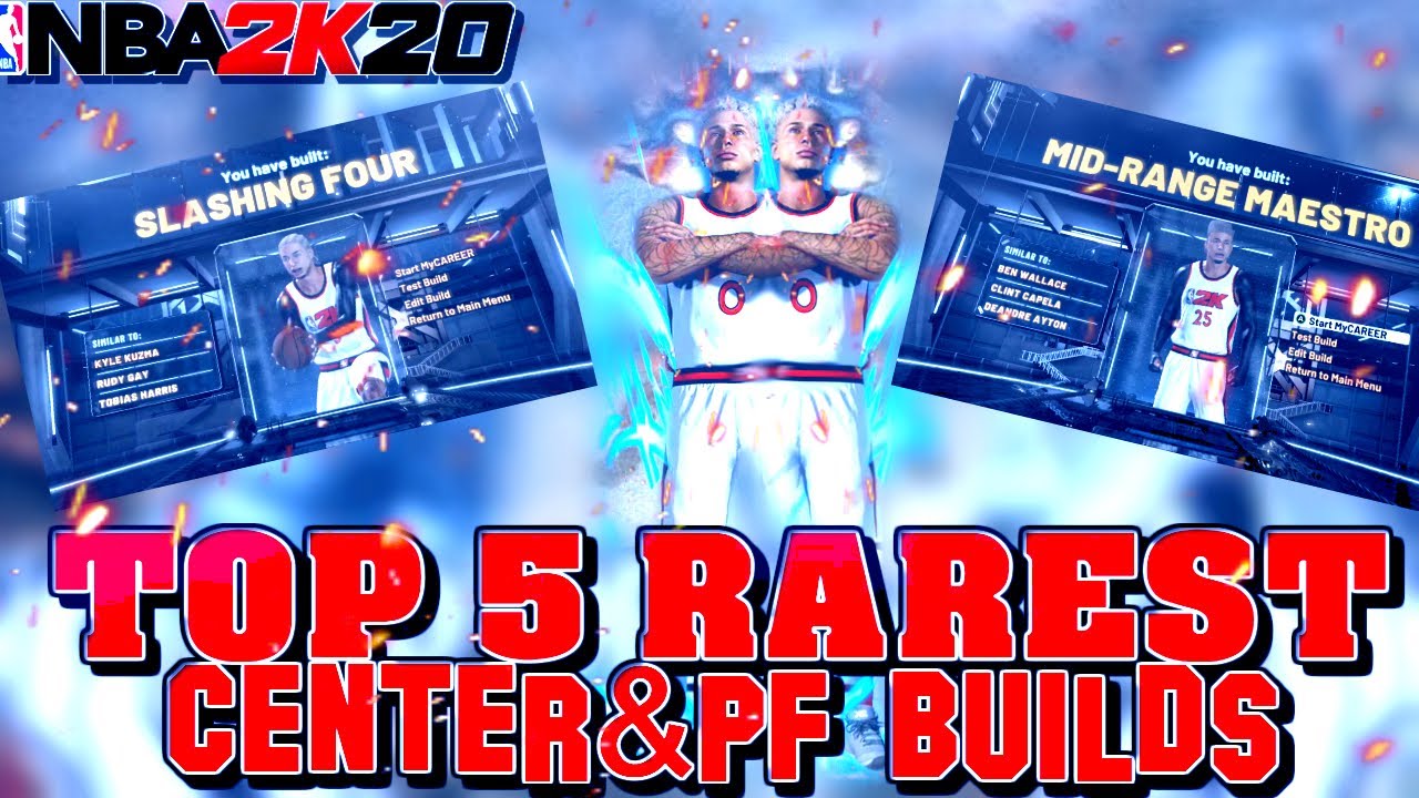 TOP 5 RAREST CENTER & POWER FOWARD BUILDS ON NBA 2K20 - YouTube