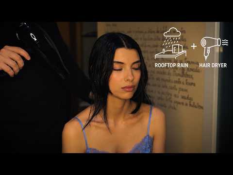 3 Hours of Relaxing ASMR | Hair Dryer Sounds & Rain on a Rooftop | No Talking