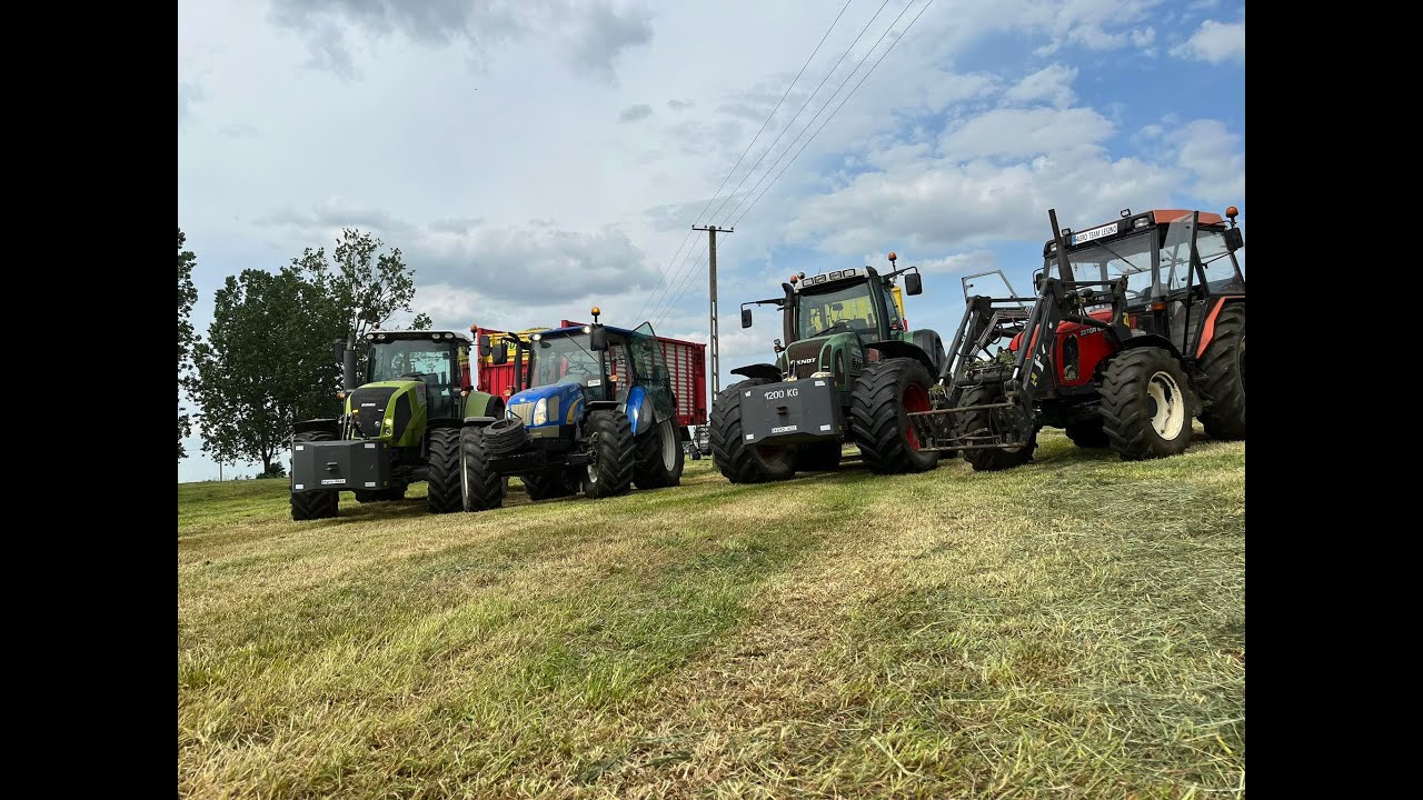 \\usługowy zbiór traw na dwie przyczepy// usługi rolnicze Agro Jazz ...