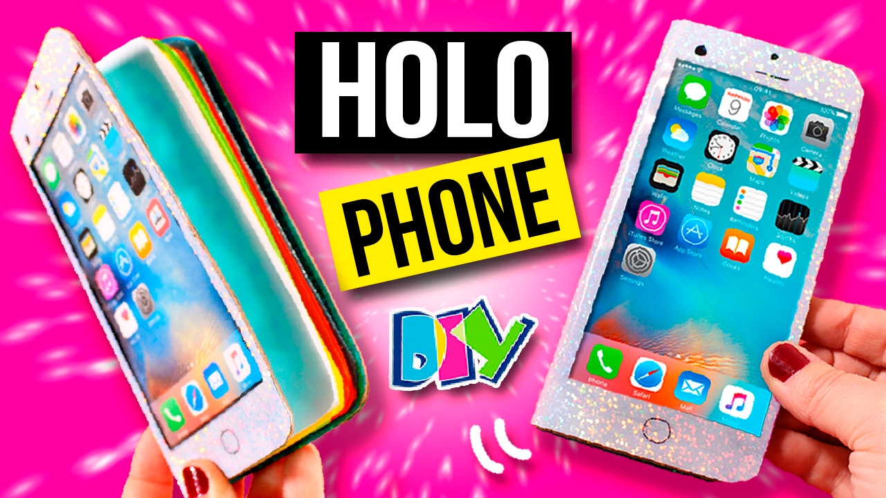 DIY Holographic iPhone NOTEBOOK 📙📱 How to make SUPER EASY HOLO ...