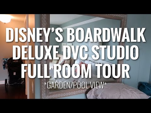 Disney's Boardwalk Resort Room Tour - DVC Studio Garden/Pool View - YouTube