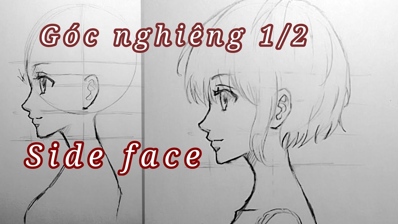 cách vẽ góc nghiêng anime 1/2 || How to draw side face anime 1/2 - YouTube