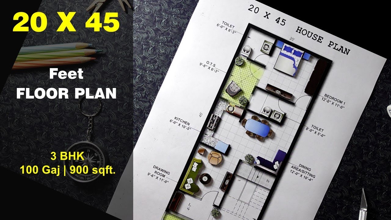 20x45 Floor Plan | Daily House Plans || DV Studio - YouTube