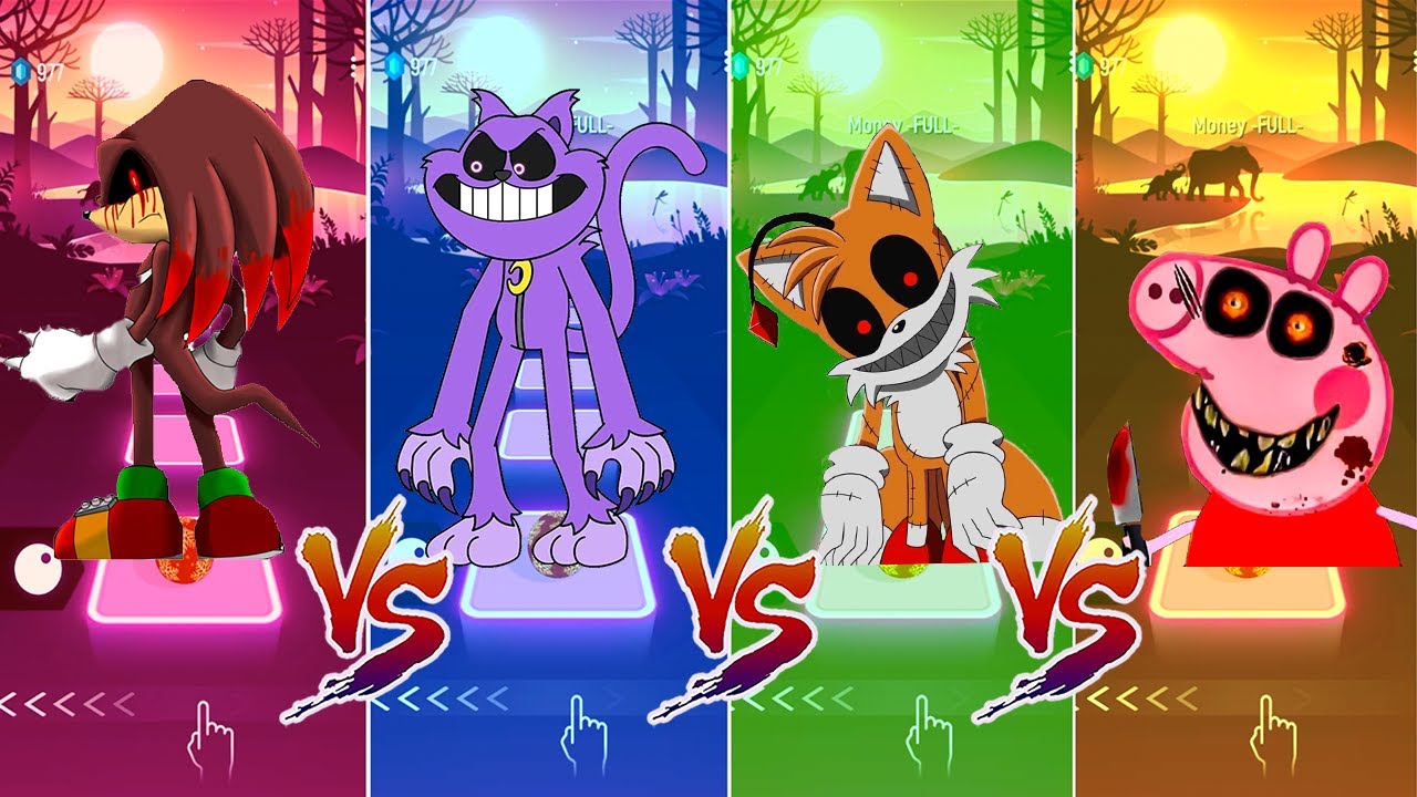 Knuckles EXE vs Evil CatNap vs Dark Tails Nine vs Peppa Pig EXE Tiles ...