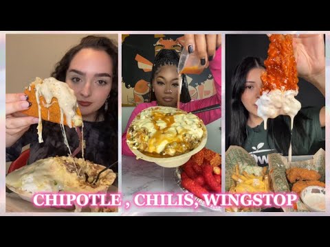 TIKTOK ASMR MUKBANGS | chipotle, chili’s, wingstop - YouTube