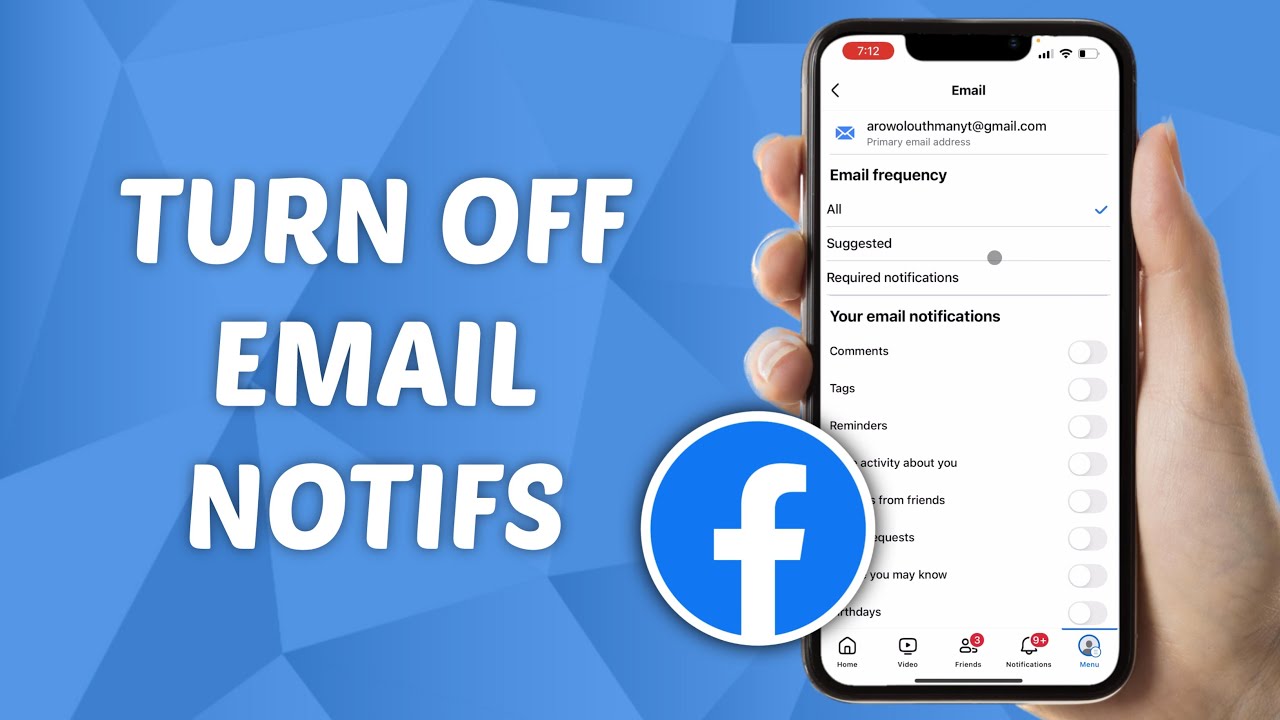 How to Turn OFF Email Notifications on Facebook - YouTube