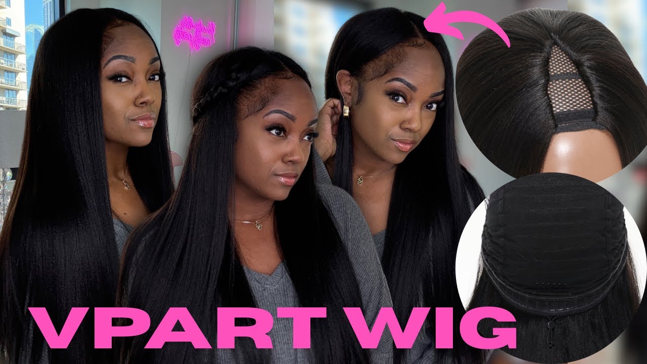 Glueless quick weave at home-V-PART WIG INSTALL ft. UNICE hair - YouTube