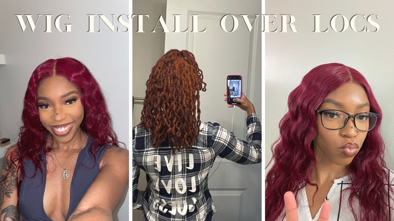 GLUELESS WIG INSTALL OVER LOCS | NO BRAID DOWN - YouTube