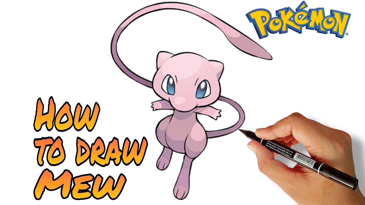 How to Draw Mew | how to draw Pokemon step by step | draw Pokemon sun ...