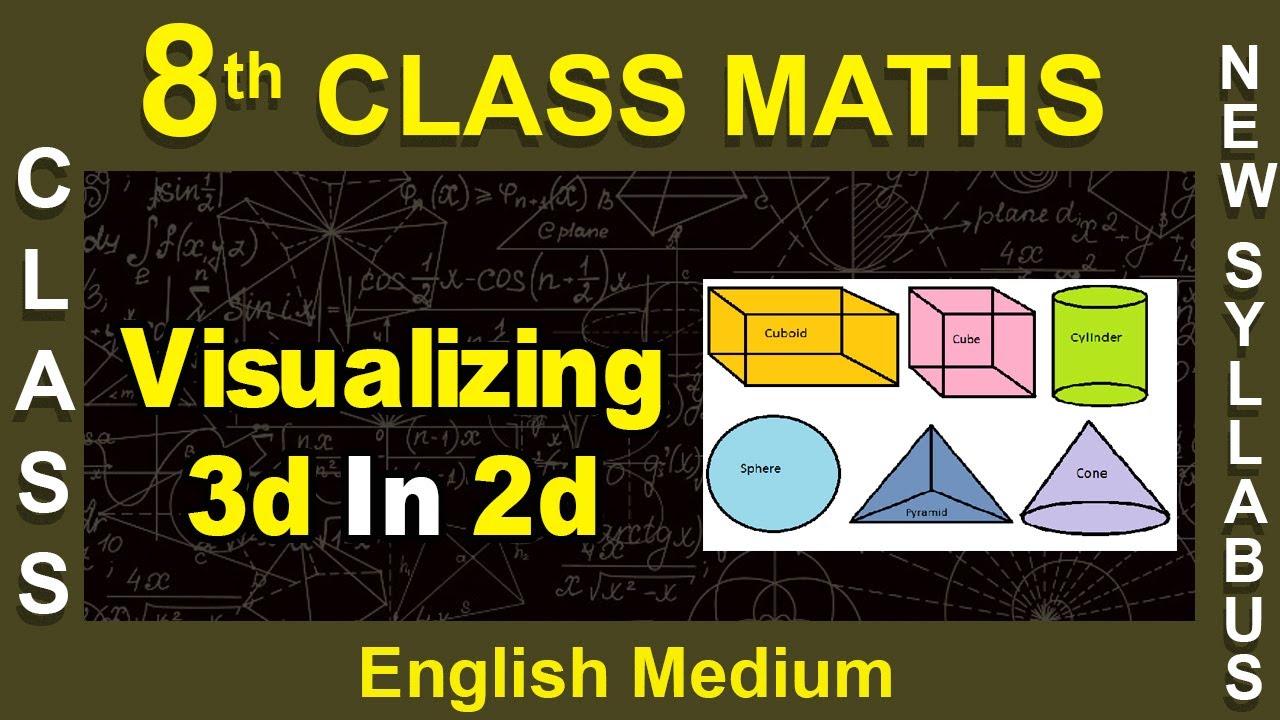8th Class | Maths | English Medium | Visualizing 3d In 2d | 2020 New ...