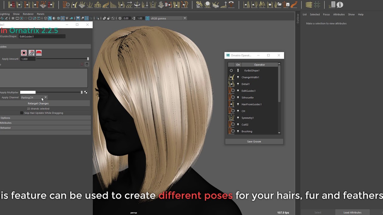 Ornatrix Maya: Edit Guides blending - YouTube