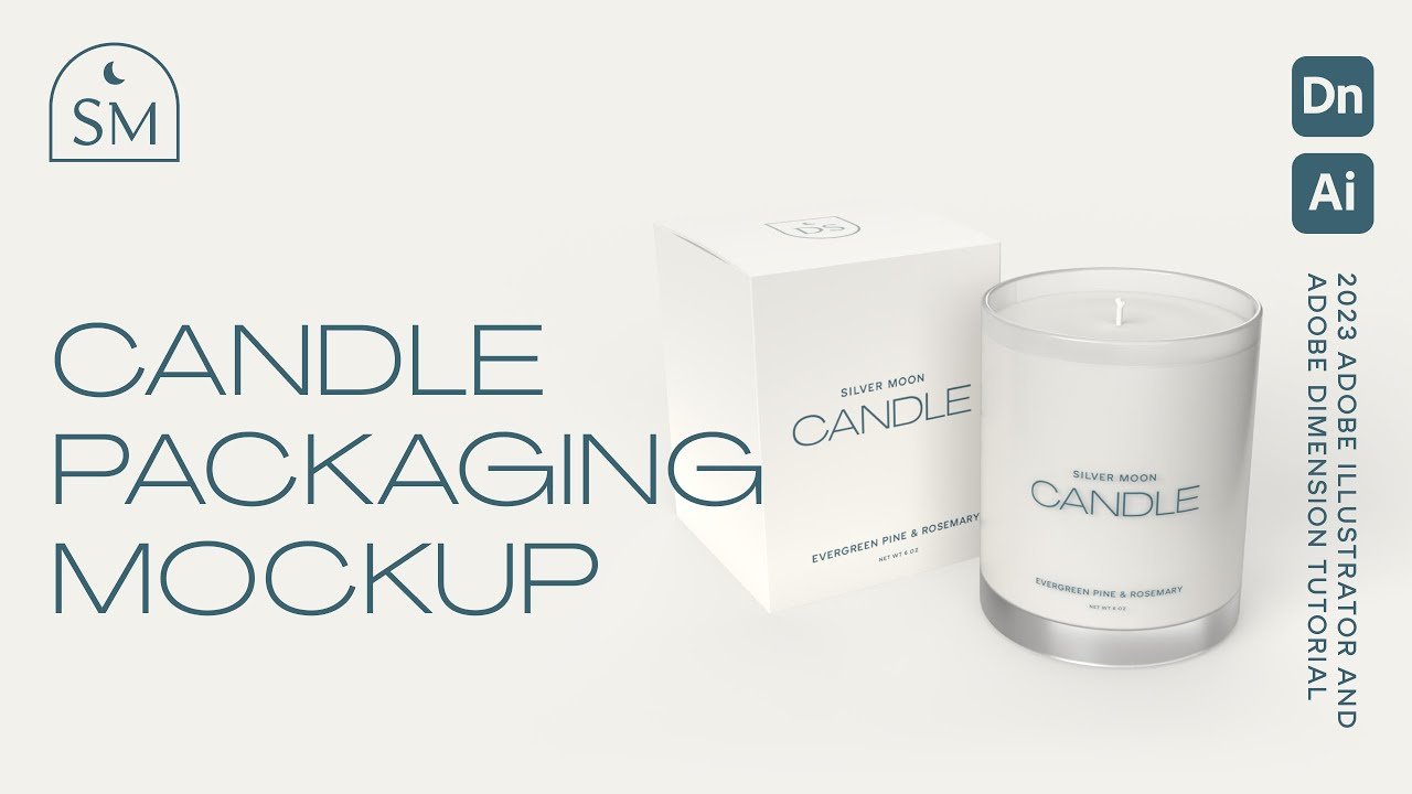 Candle Packaging Design 3D Mockup Using Adobe Illustrator and Adobe ...