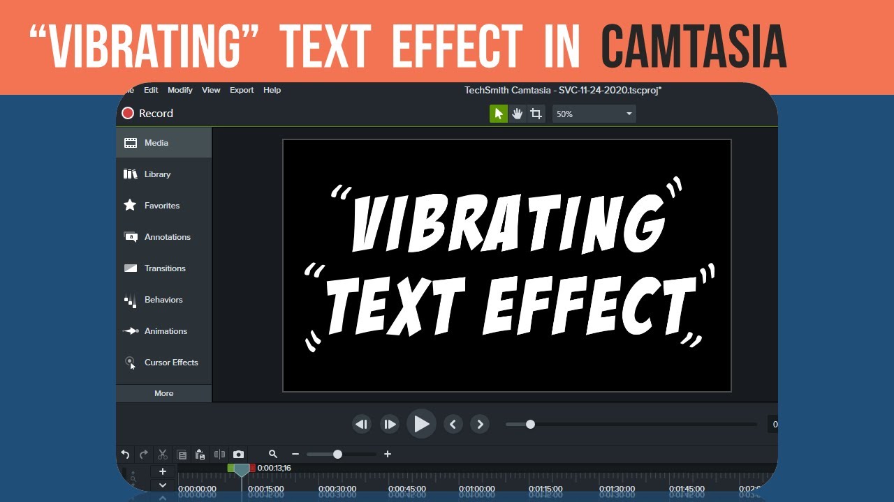 How to create a COOL "Vibrating Text" Effect in Camtasia - YouTube