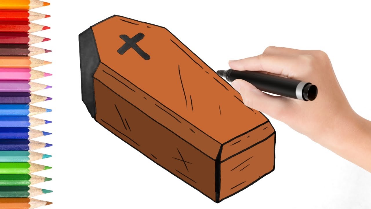 How to draw cartoon coffin - YouTube