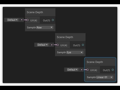 Unity Shader Graphs - Scene Depth Node - What's different between sampling Raw, Eye , Linear 01 ...