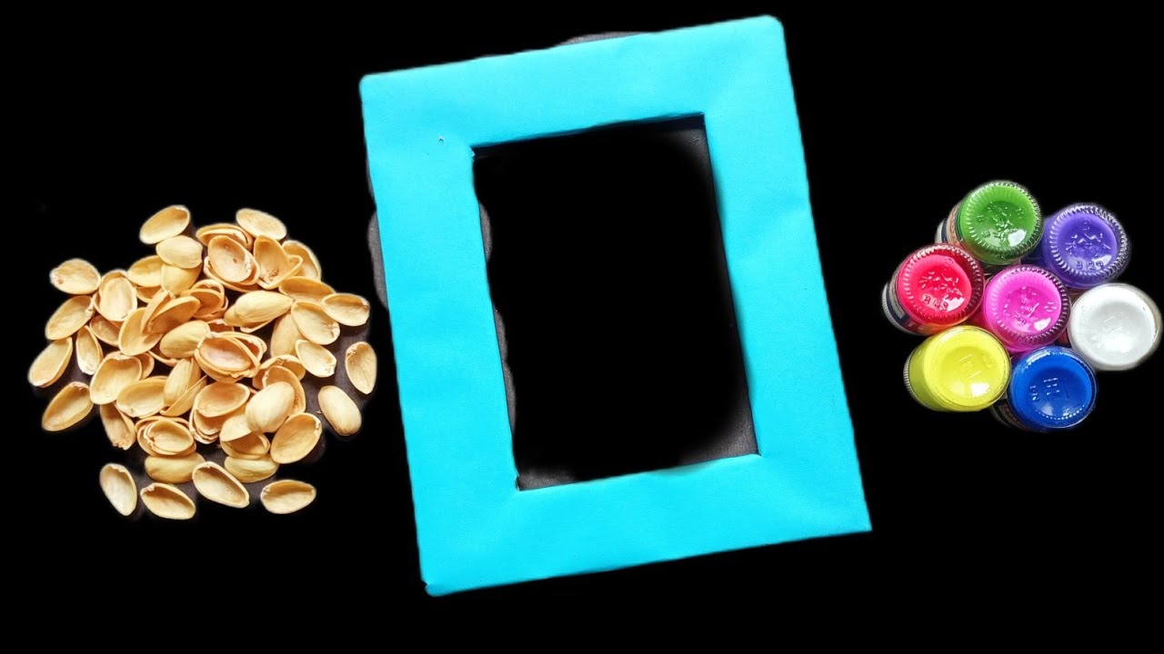 amazing photo frame using pista shell. pista shell photo frame ideas. # ...