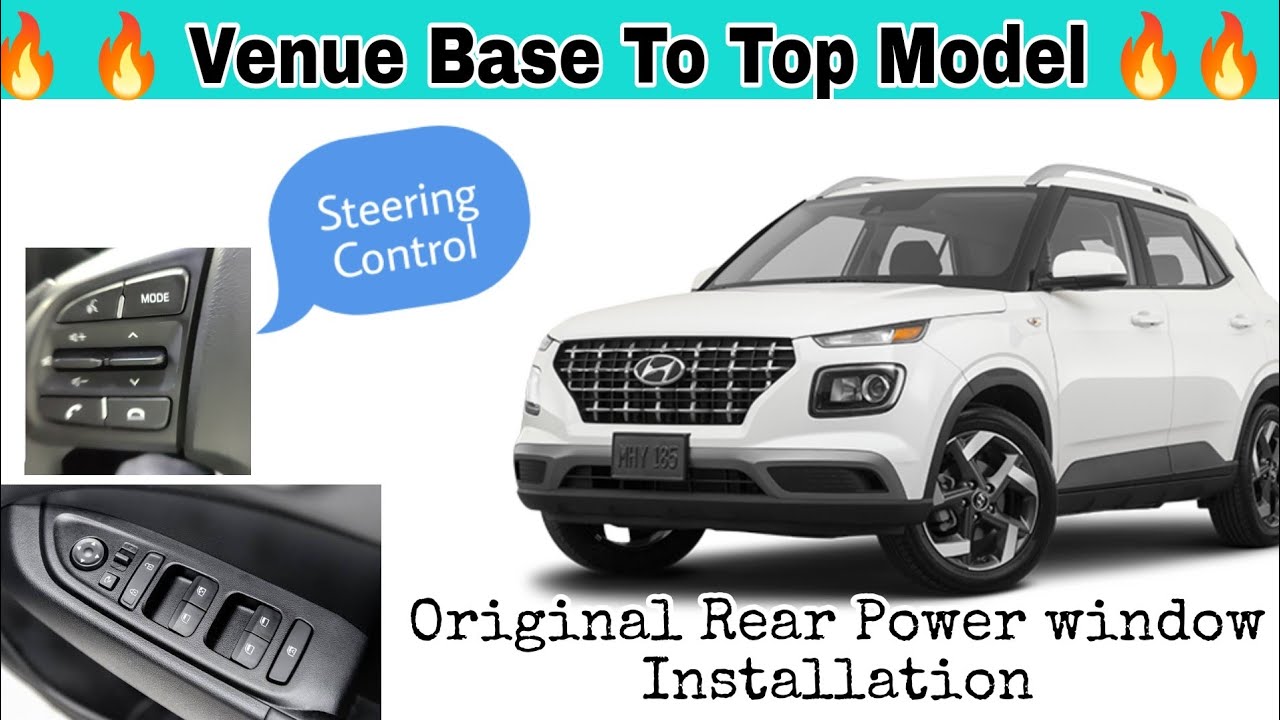 Hyundai Venue 2022 original Rear Power window installed ll Venue ORVM ...