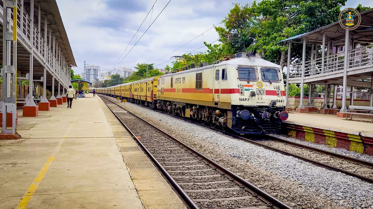 Seshadri Express Roars with Off-Link White Beast WAP-7 Locomotive - YouTube